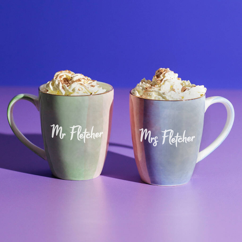 Personalised Mr And Mrs Mug Set By Becky Broome | notonthehighstreet.com