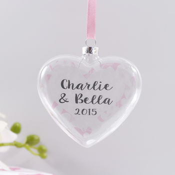 Personalised Couples Anniversary Heart Bauble By Olivia Morgan Ltd ...