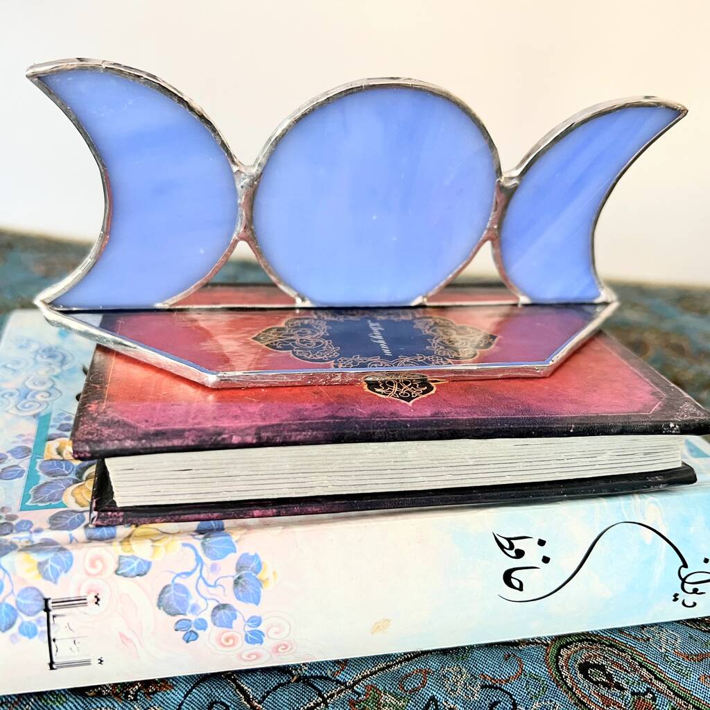 Triple Moon Goddess Glass Shelf Decor By MMC Glass | notonthehighstreet.com