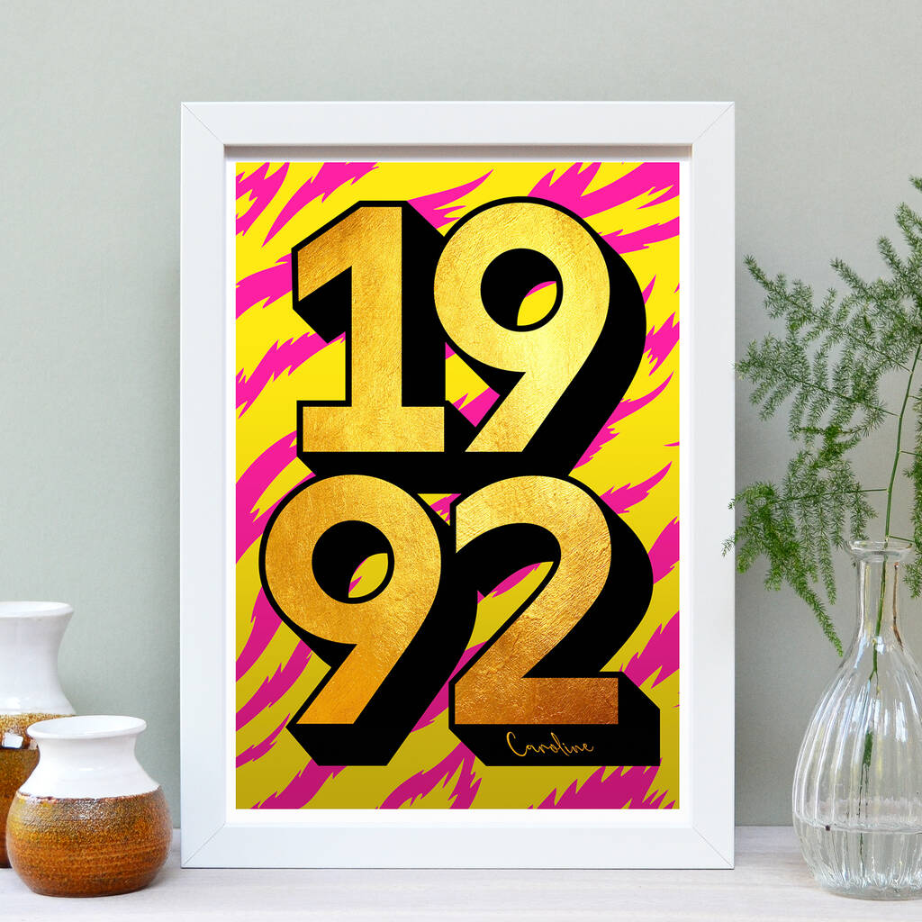 Personalised 30th Birthday 1992 Golden Year Print By Hands & Hearts ...