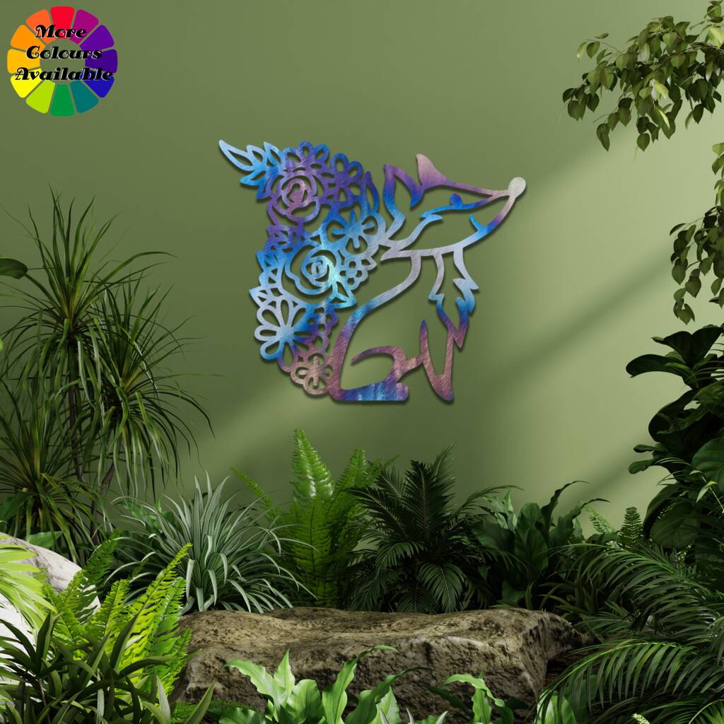 Rust Metal Fox Rusted Garden Decor Yard Art Sculpture By Duke Craft ...