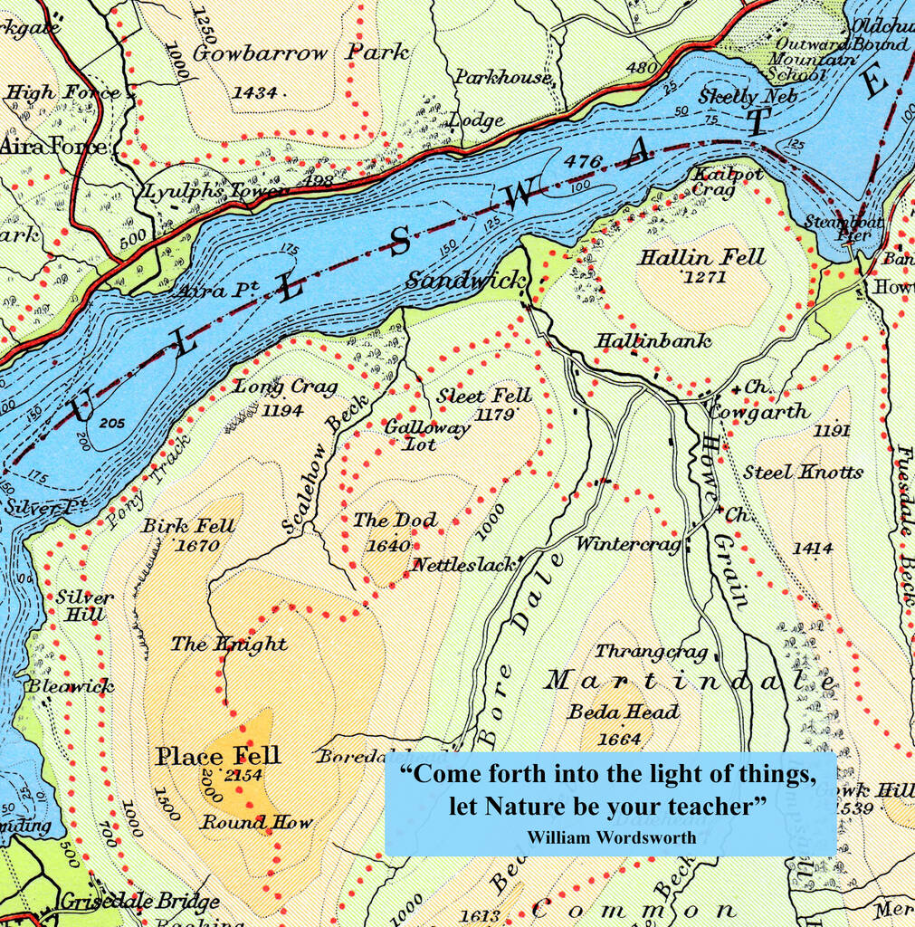 Lake District Map Card, Ullswater By A Northern Life ...