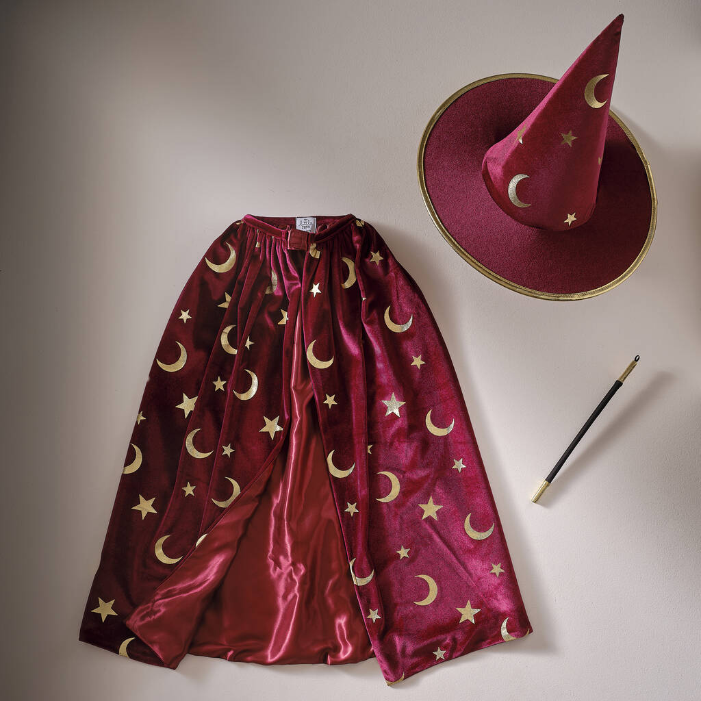 Burgundy Velvet Magician Costume Cape By Ginger Ray ...