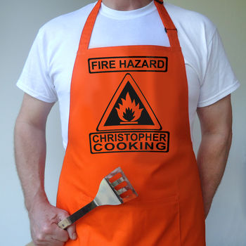 Personalised Fire Hazard Apron By Frozen Fire | notonthehighstreet.com