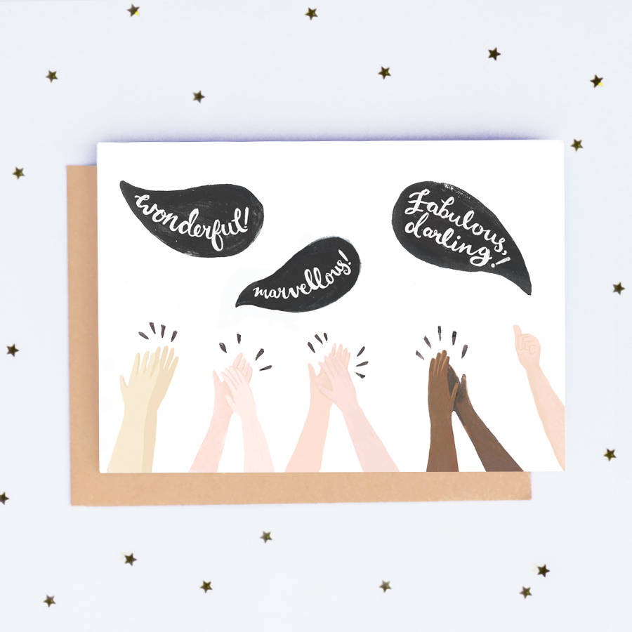 clapping hands congratulations card by jade fisher | notonthehighstreet.com