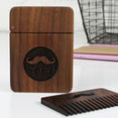 Solid Walnut And Copper Beard Moustache Comb And Box By Wood Paper ...