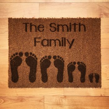 personalised footprints doormat by laser made designs ...