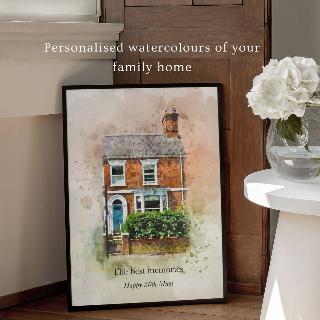 Personalised Watercolour Home Print By The Rustic Dish ...