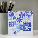 Blue Flowers Card For Her By Fiona Clabon Illustration ...