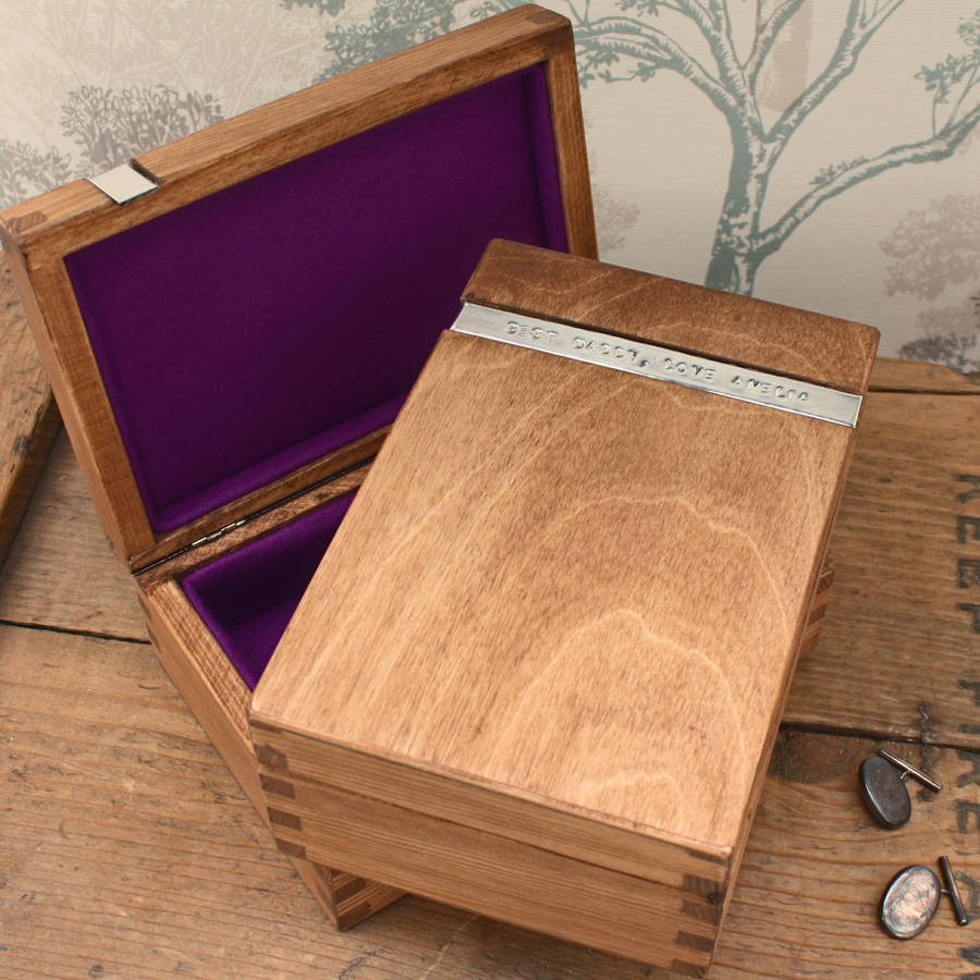 personalised wooden cufflink box by warner's end | notonthehighstreet.com