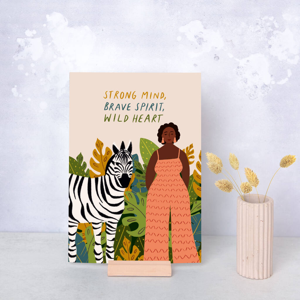'Strong Mind, Brave Spirit, Wild Heart' A4 Wall Print By Flourish ...