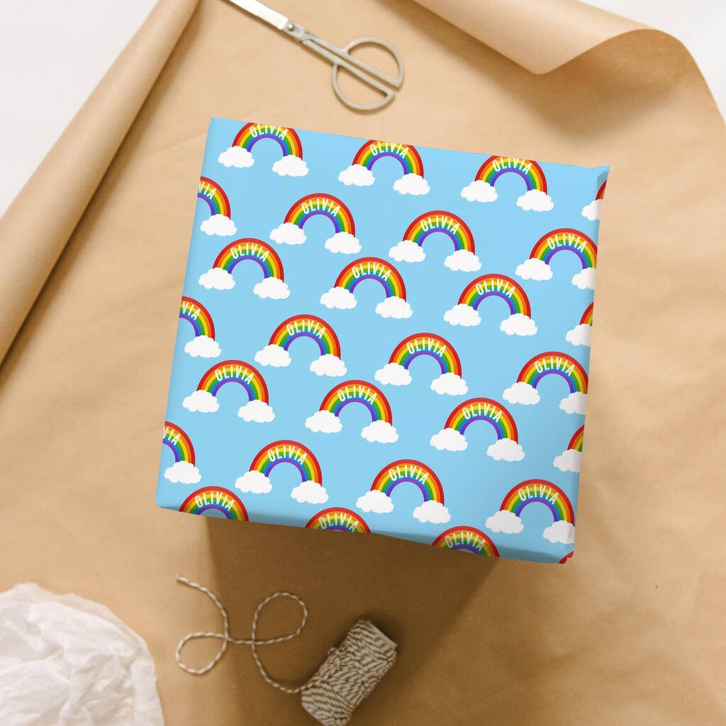 Personalised Rainbow Wrapping Paper By Abigail Warner ...