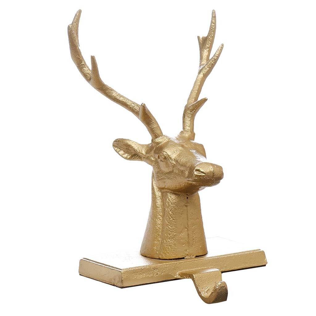 Gold Stag Christmas Stocking Holder By Dibor | notonthehighstreet.com