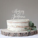 Personalised Natural Wood Wedding Cake Topper By Fira Studio ...