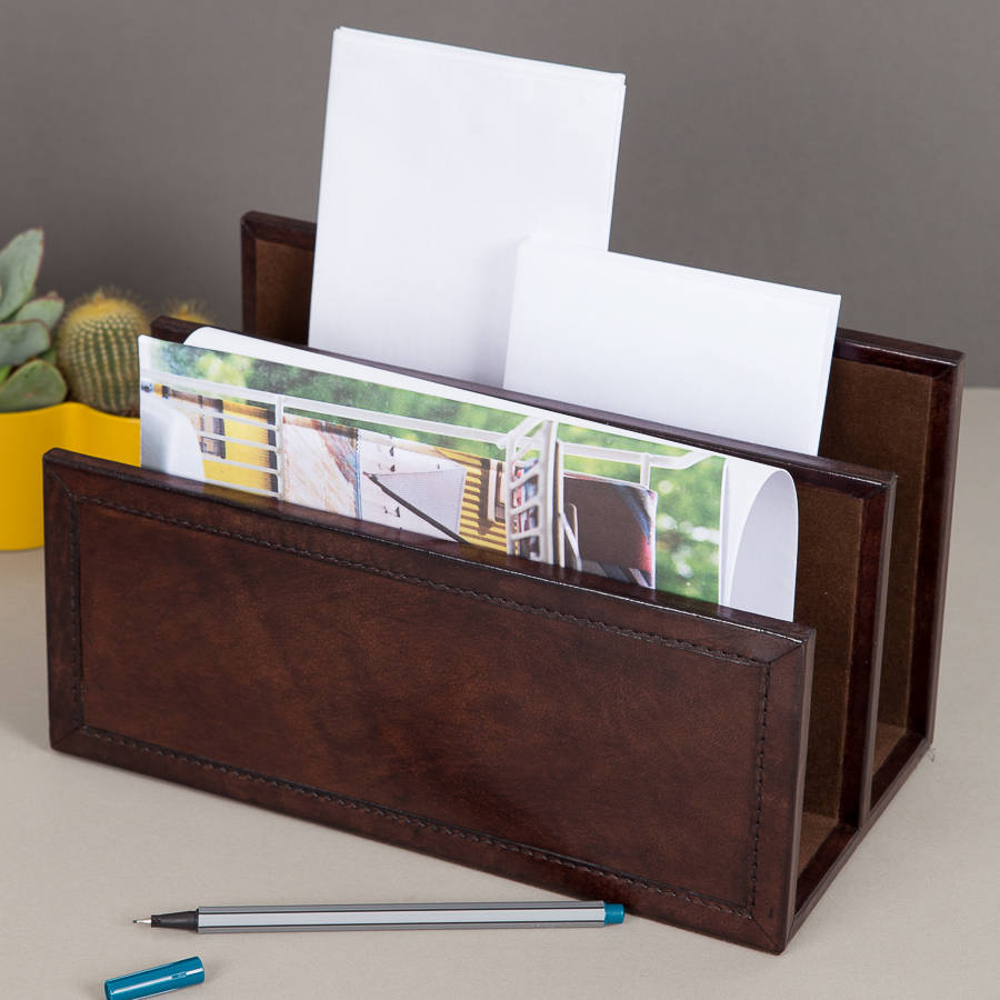Leather Letter Rack By Ginger Rose | notonthehighstreet.com