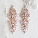 Fara Crystal Rose Gold Statement Earrings By Lola & Alice ...