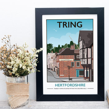 tring high street, hertfordshire print in day or dusk by tabitha mary ...