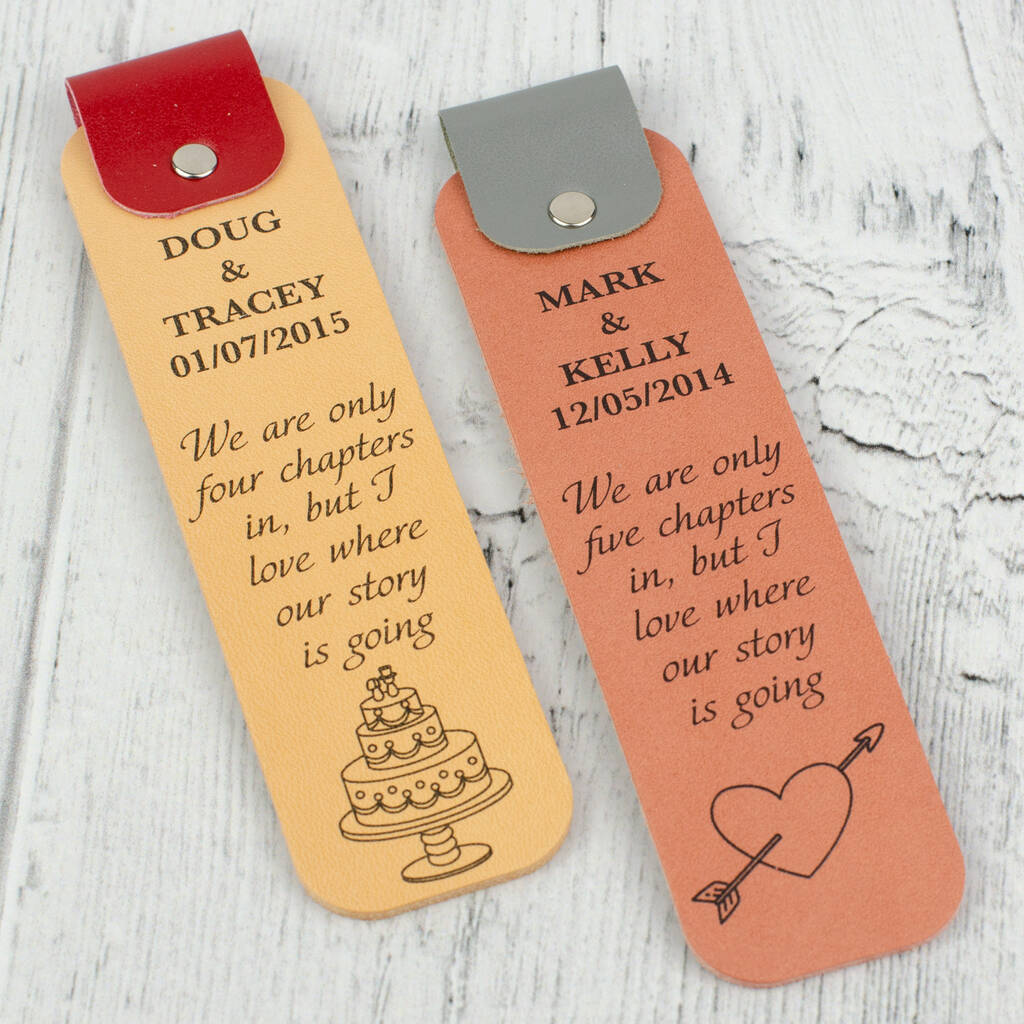 Wedding Anniversary Personalised Leather Bookmark By Petiquette Collars ...