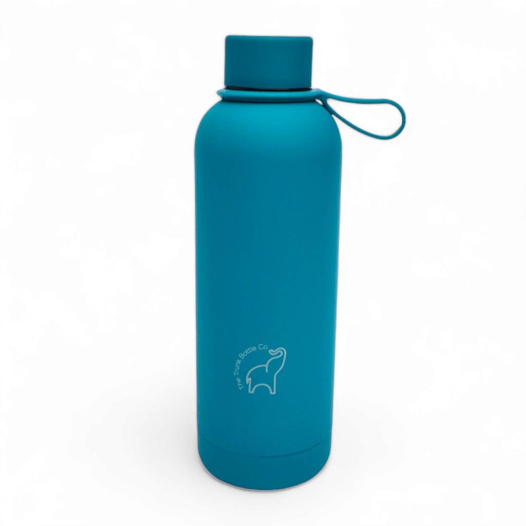 Teal 500ml Insulated Soft Touch Water Bottle By The Trunk Bottle Co.