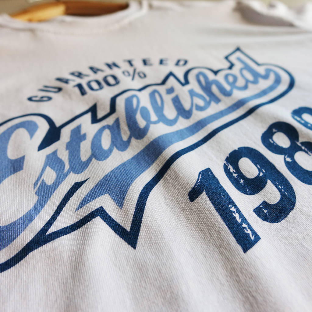 'established 1989' 30th birthday gift t shirt by good time gifts ...
