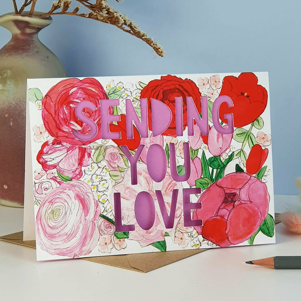 'sending You Love' Paper Cut Card By Miss Bespoke Papercuts ...