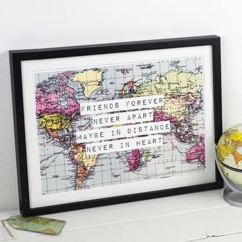 Personalised World Map Friendship Print By Of Life & Lemons ...