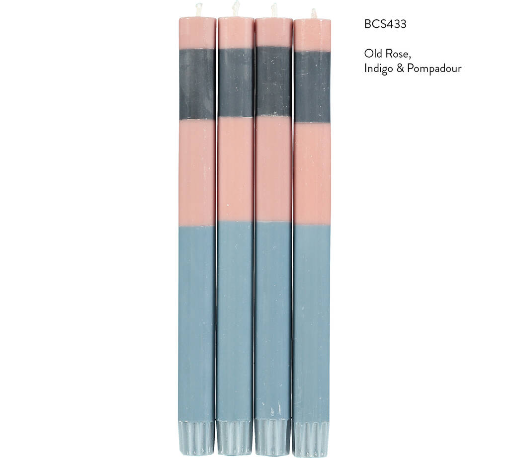 Striped Dinner Candles By BRITISH COLOUR STANDARD | notonthehighstreet.com