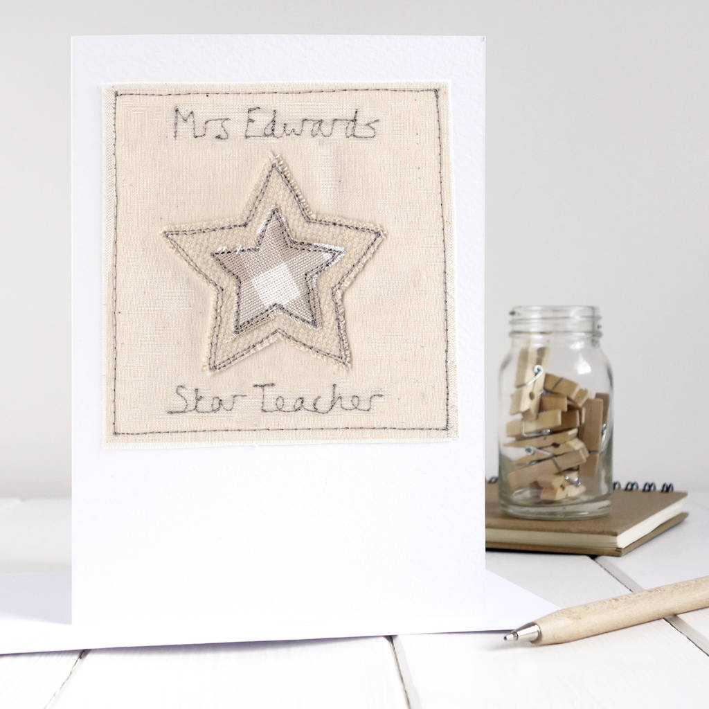 personalised star teacher thank you card by milly and pip ...