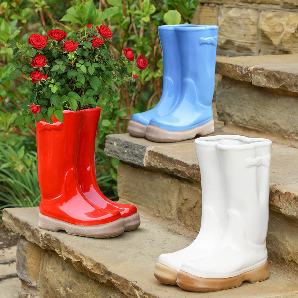Summer Garden Welly Boot Planters By Dibor | notonthehighstreet.com