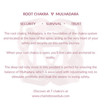 Root Chakra Men's Ruby Silver Necklace By Charlotte's Web Jewellery ...
