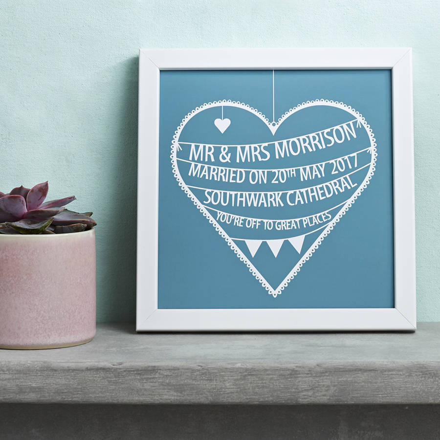 personalised wedding heart print by modo creative | notonthehighstreet.com