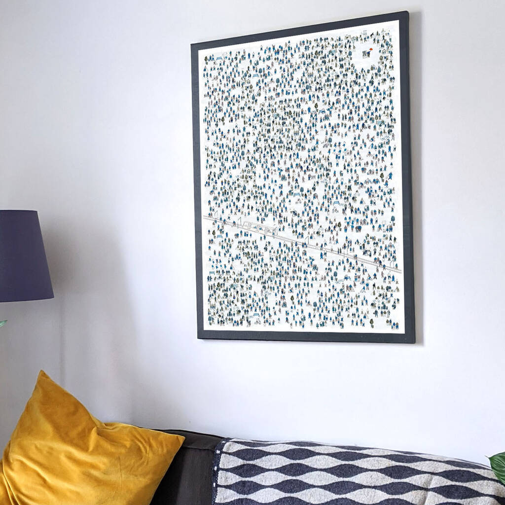 Large Detailed Illustrated Crowd Print By Elsa Rose Frere ...