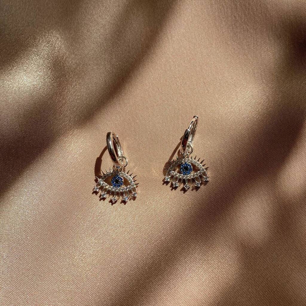 Evil Eye Earring Blue Eye Sterling Silver Earring By Spero London ...