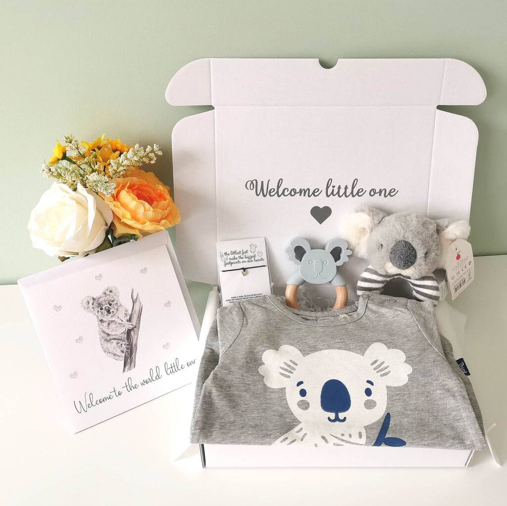 New Baby Koala Romper Gift Box By Beatrice & Barley ...