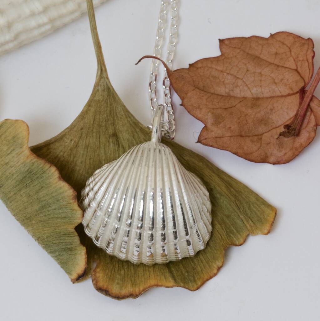 Sterling Silver Clam Shell Necklace By Caroline Brook ...