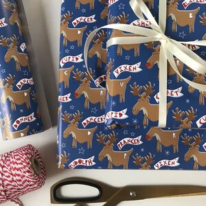 Rudolph And Reindeer Christmas Wrapping Paper By Half Pint Home ...