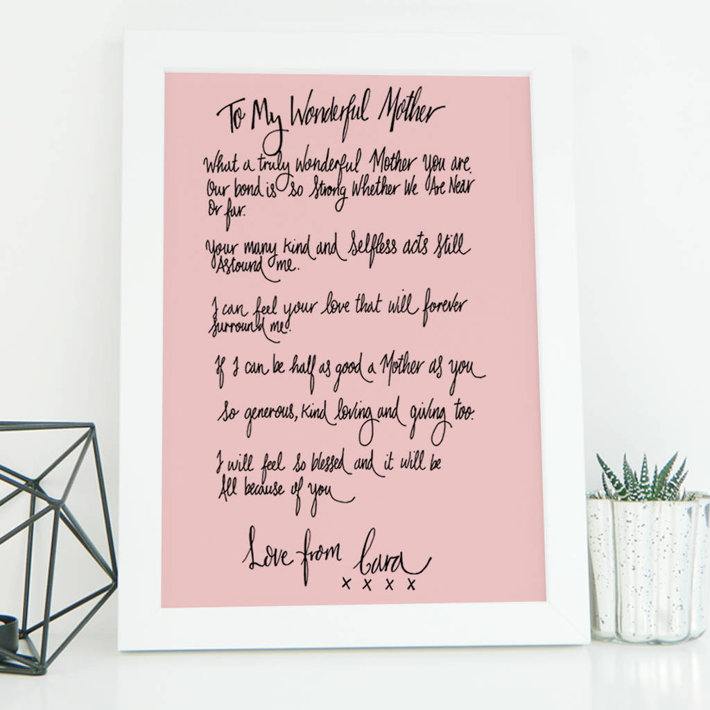 mum poem gift print by de fraine design london | notonthehighstreet.com
