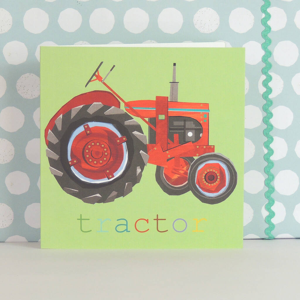 Red Tractor Greetings Card By Kali Stileman Publishing