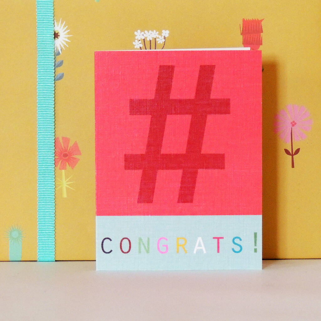 Mini Hashtag Congratulations Card By Kali Stileman Publishing ...