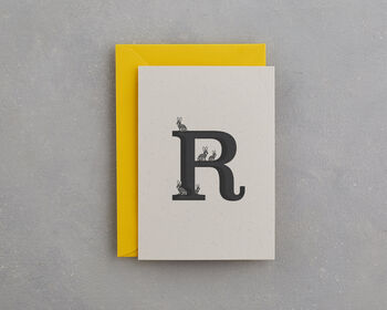 R Is For Rabbit, Alphabet Card By Wolf & Ink | notonthehighstreet.com