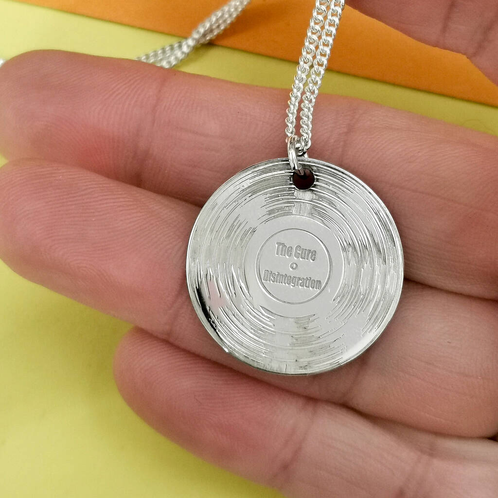 Vinyl Record Personalised Silver Necklace By Scarlett Off The Map ...