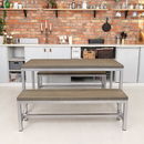 Humber Sleek Steel Industrial Dining Table By Cosy Wood ...