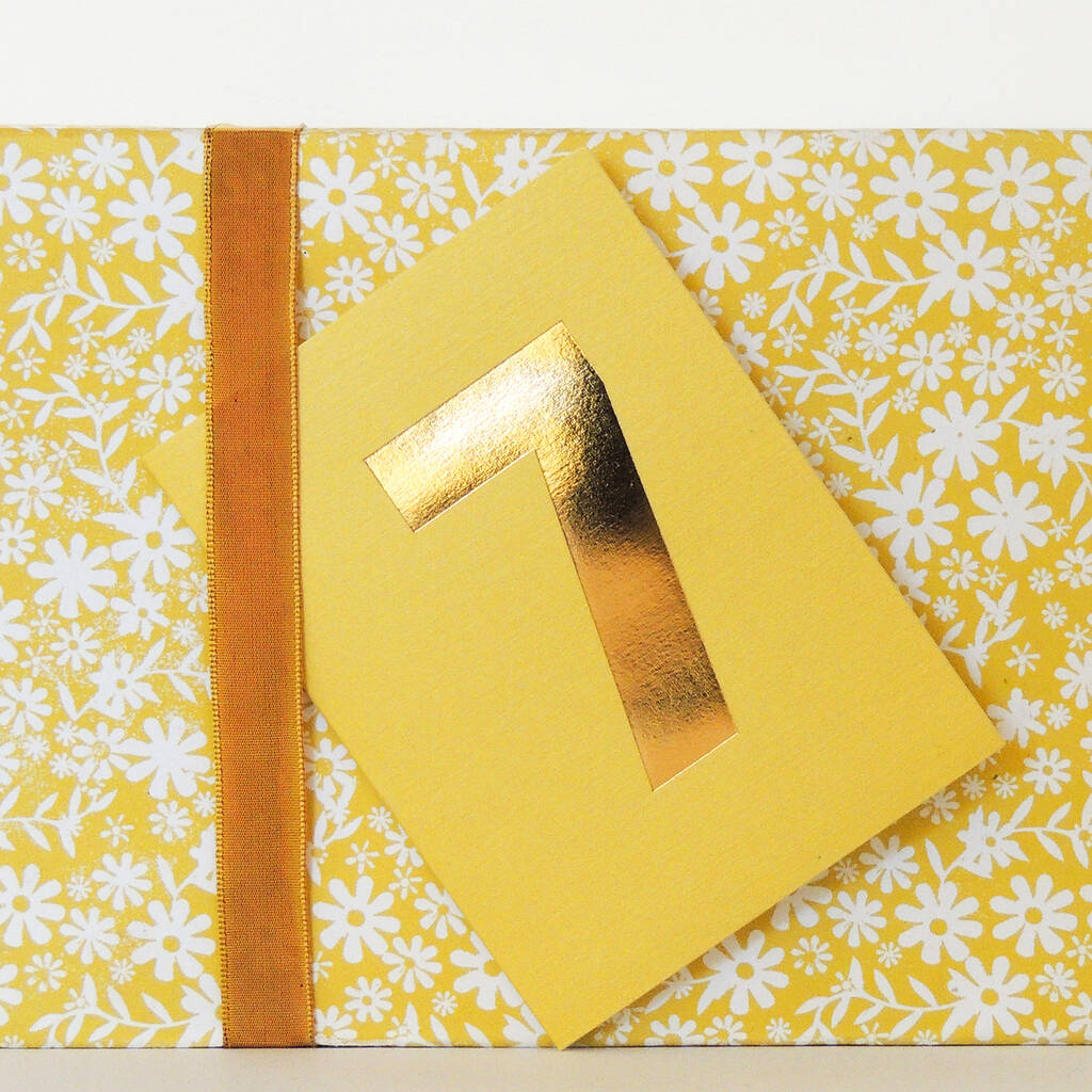 Mini Gold Foiled Number Seven Card By Kali Stileman Publishing