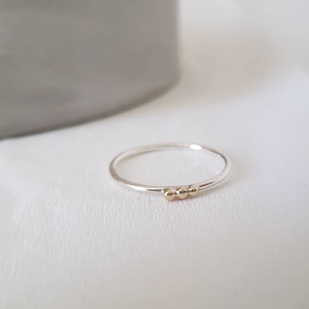 gold and silver stacking ring by anna calvert jewellery ...