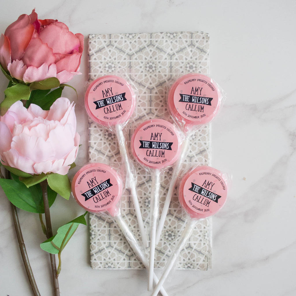 personalised wedding favour surname alcoholic lollipops by holly's ...
