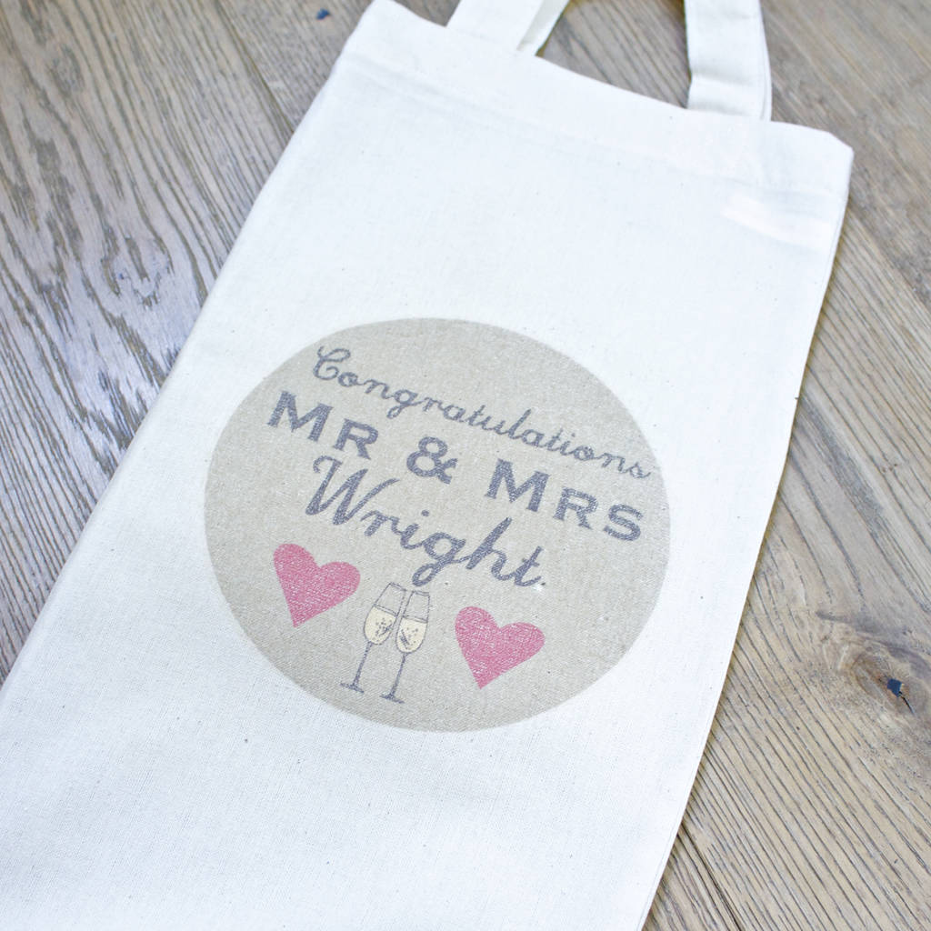 Congratulations Personalised Cotton Bottle Bag By Bedcrumb ...