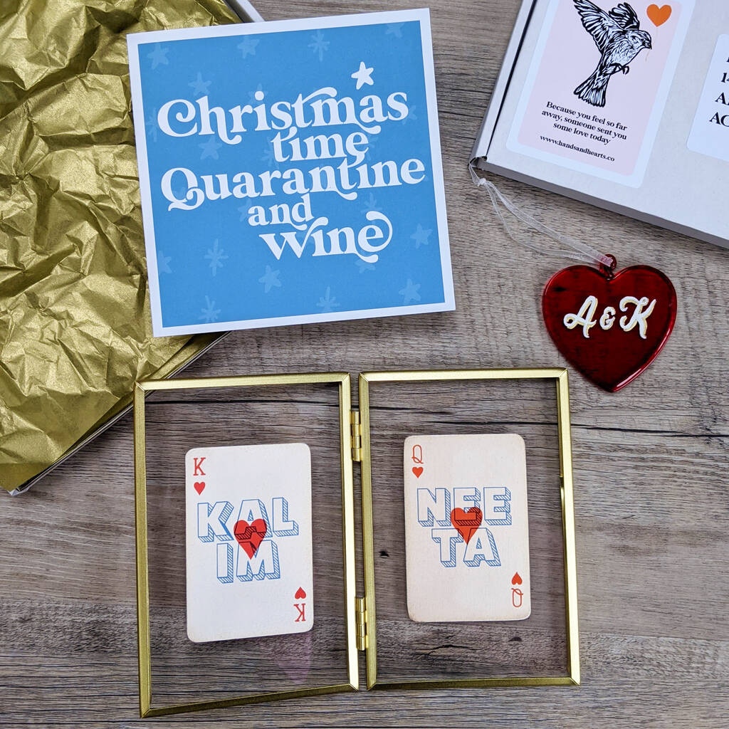 Personalised Couple's Playing Card Letterbox Gift Set By Hands & Hearts ...
