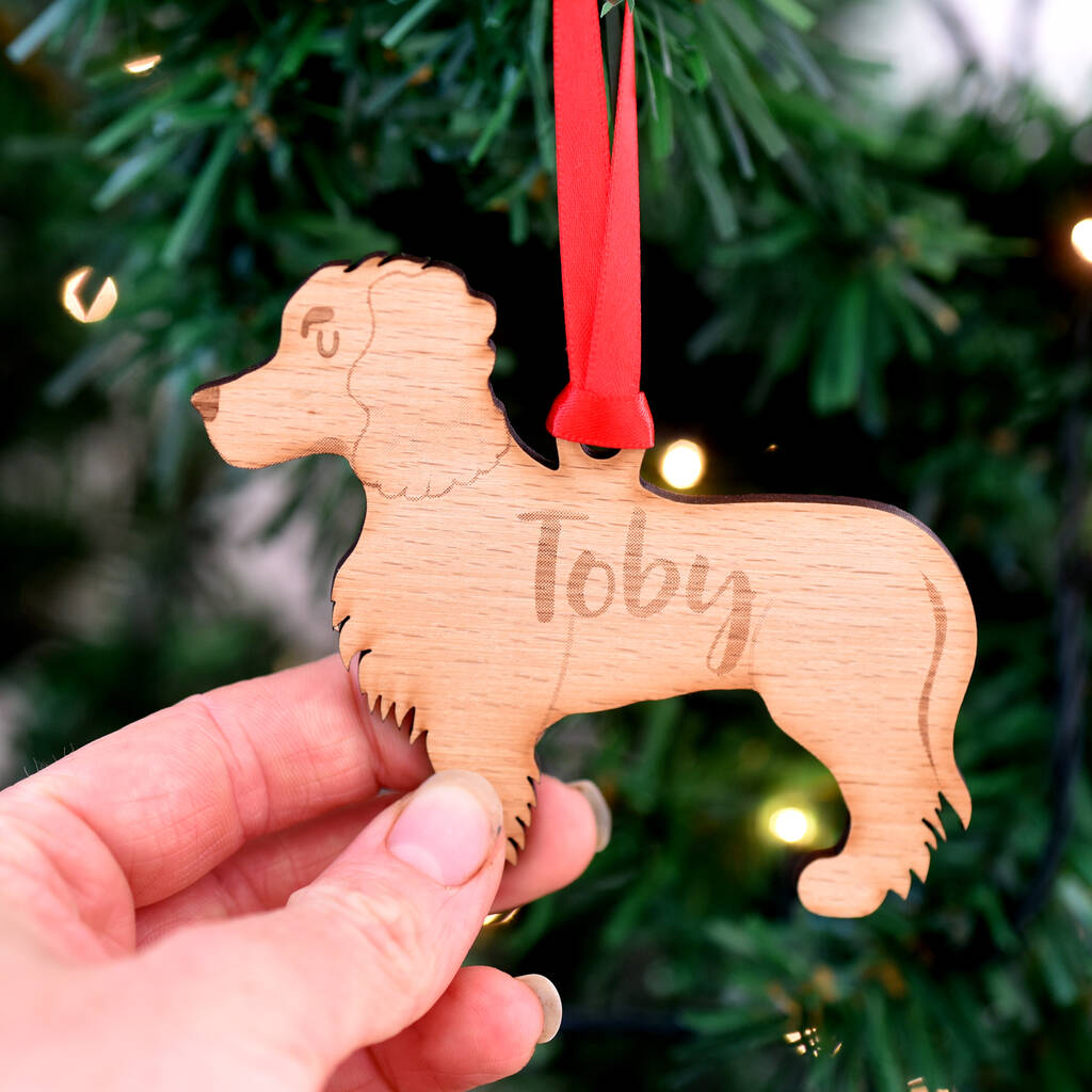 Personalised Working Cocker Spaniel Wooden Decoration By Hoobynoo