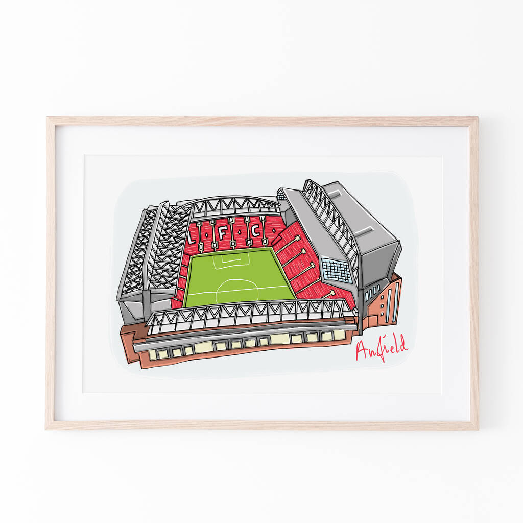 Personalised Anfield Print, Liverpool Fc By Moo and Snip ...