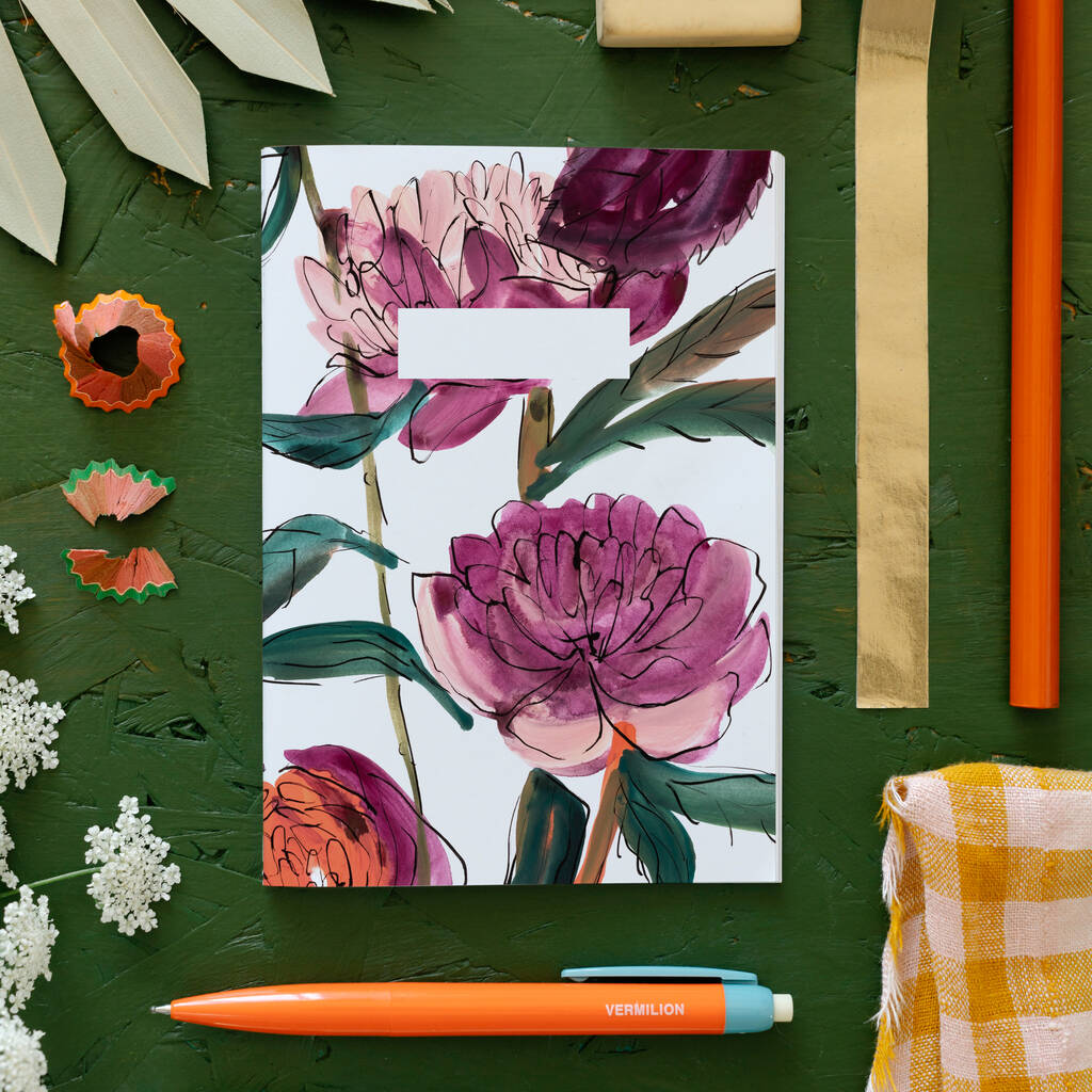 Peony Pattern Notebook Set By Floradore